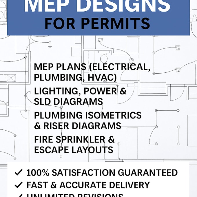 Design hvac, electrical, plumbing mep drawing, and commercial permit ...