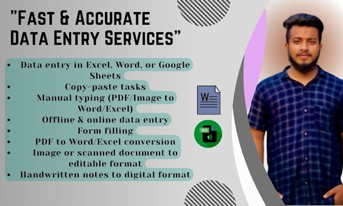 Do copy paste, typing, and excel data entry tasks by Clivesazzad | Fiverr