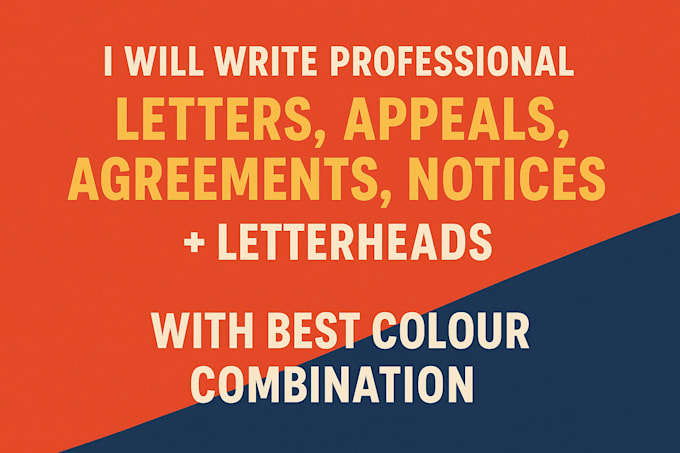 Write professional letters, appeals, agreements, notices and letter ...