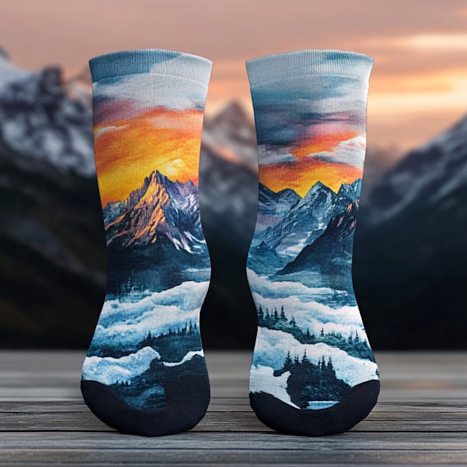 Create a sublimation socks design by Quatesiaberts | Fiverr