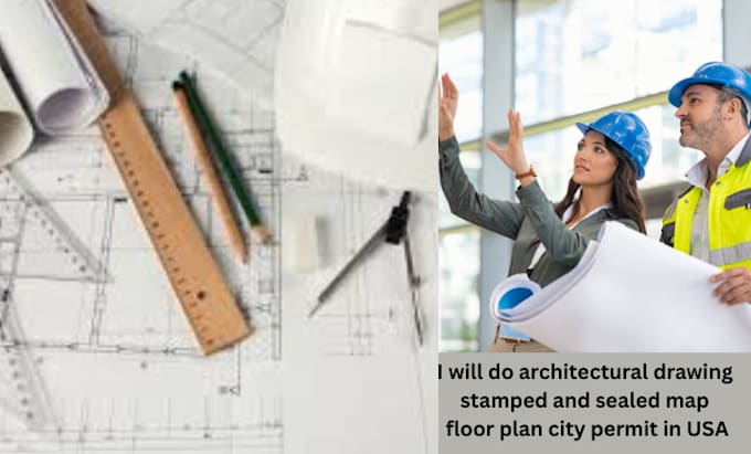 Do architectural drawing stamped and sealed map floor plan city permit ...