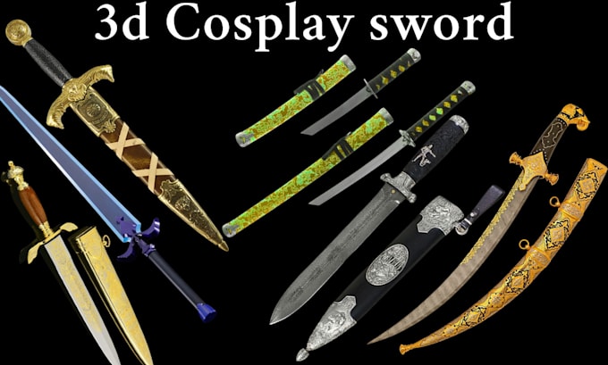 Model custom cosplay 3d swords armor sets wearable weapon props for 3d ...