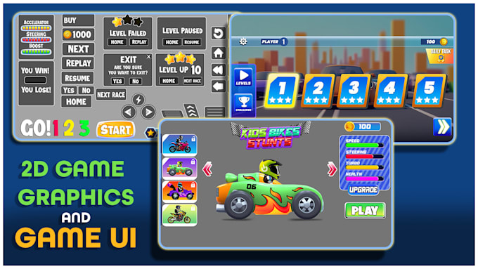 Design stunning 2d game graphics and game ui by Shayanhafeez19 | Fiverr