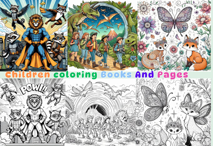 Children book, coloring book, coloring page, book illustration by ...