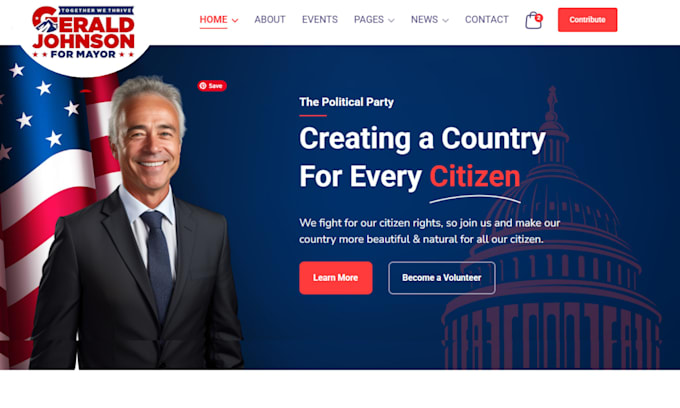 Political campaign website, election donation website, political ...