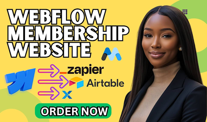 Build custom webflow lms cms website integrate airtable zapier xano ...