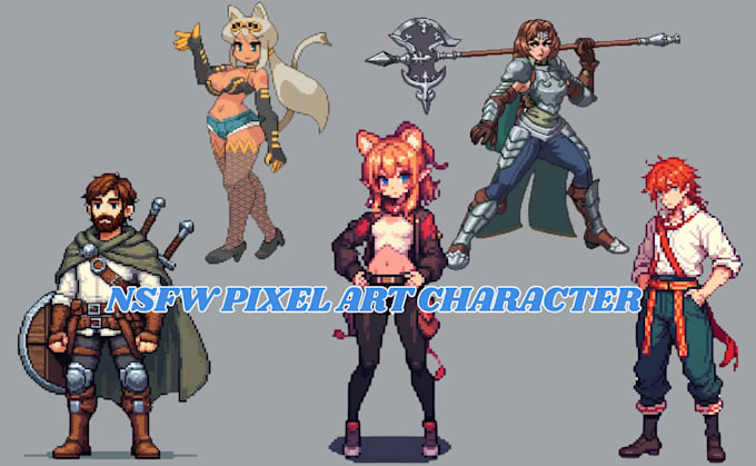 Create pixel art character, nsfw pixel art animation, rpg maker, sprite sheet by Collinsleonard ...