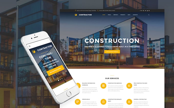 Design a contractor construction website by Ivanaweb | Fiverr