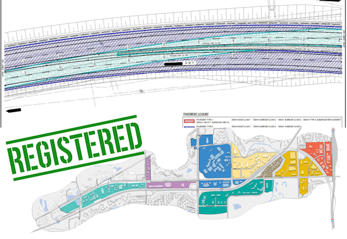 Permit drawings for fence elevation, road design highway layout ...
