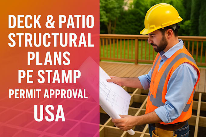 Deck patio structural plans pe stamp permit drawing load cal ...