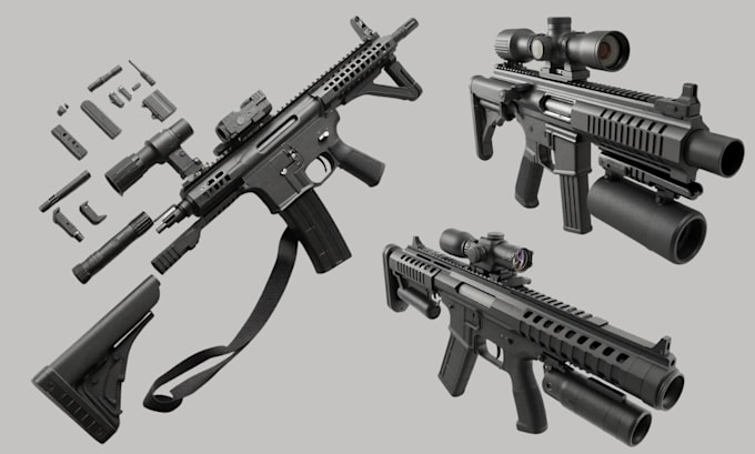 Sculpt custom 3d cosplay weapons 3d airsoft gun model stl files for 3d ...