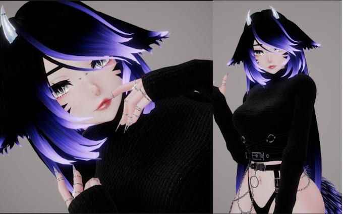 Do custom vrc character vrchat avatar sfw model furry vtuber anime 3d ...