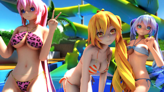 Fix and rig your model 3d for mmd, koikatsu, vrm format, vroid model, furry art by Character ...