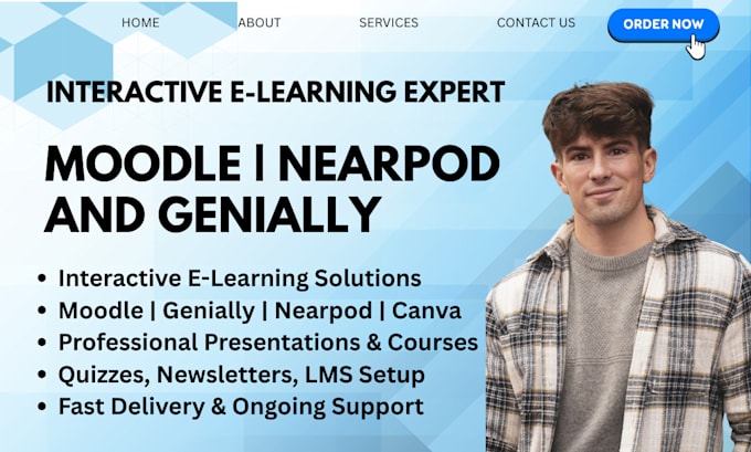 Design interactive moodle lms, nearpod, genially presentations for elearning by Cory_good | Fiverr