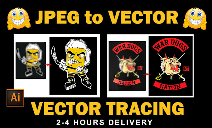 Convert jpeg to vector, vector tracing, vectorize image professionally ...