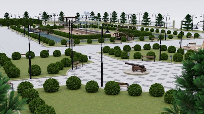 Showcase 3d modern community park,tropical garden,farmland rendering,3d ...