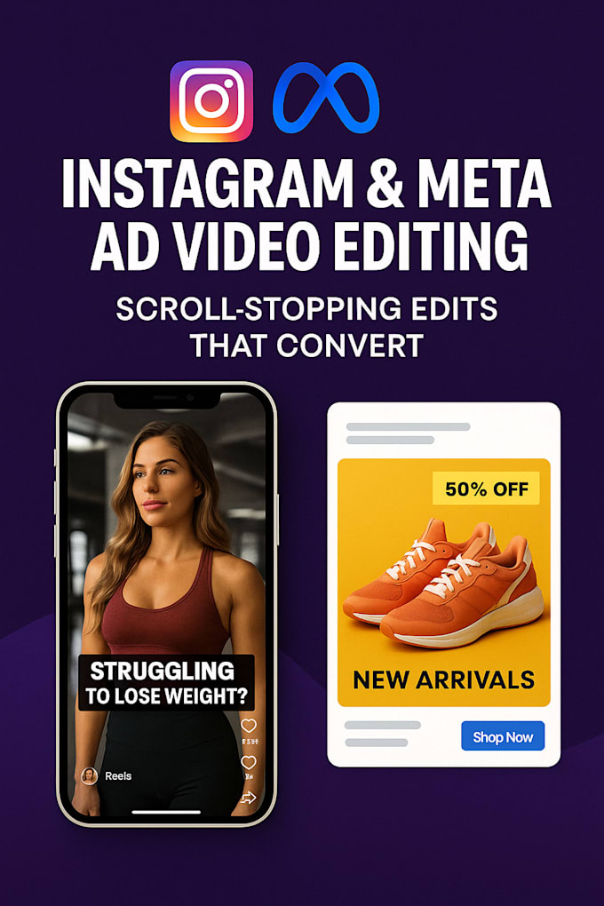 Create and edit viral instagram videos and meta ad creatives by Piyush_royy | Fiverr