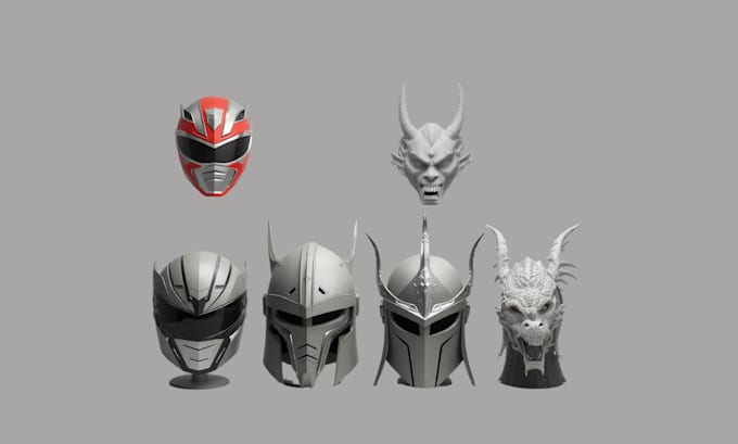 Sculpt custom 3d cosplay helmets masks stl for printing power ranger ...