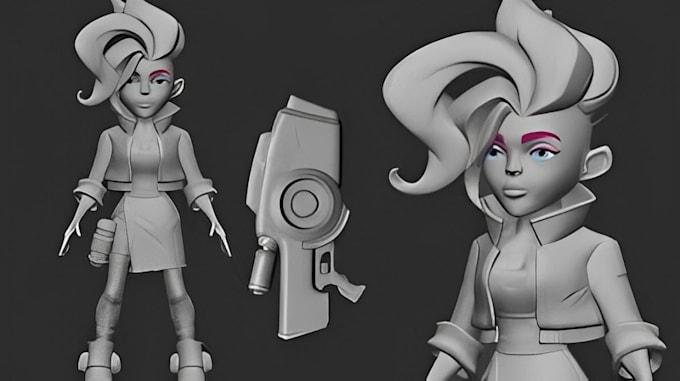 Sculpt 3d pixel model character for cartoon and animation, 3d printing rendering by ...