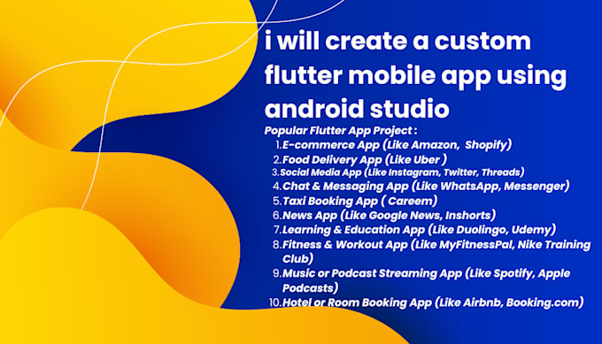 Create a custom flutter mobile app using android studio by Mzeeshan7261 | Fiverr