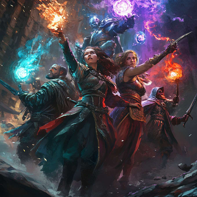 Design character illustration for dnd party game art design by ...