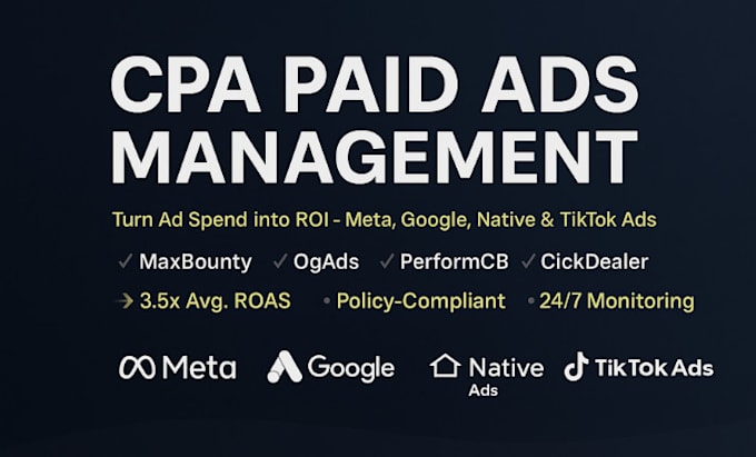 Run profitable cpa paid ads campaigns, scale offers on meta, google ...