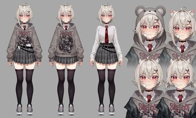 Design and rig pro vtuber model streaming video custom live2d model in ...