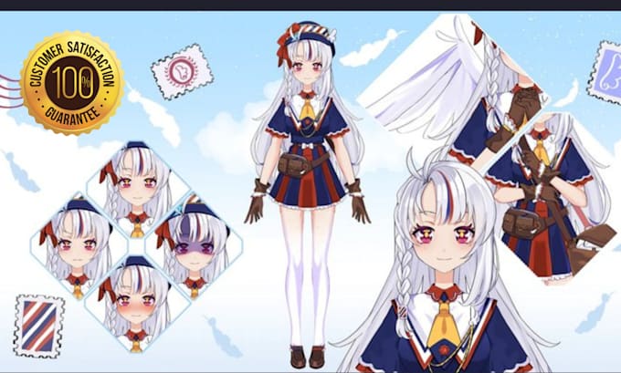 Draw high quality custom anime vtuber model live2d vtuber character ...