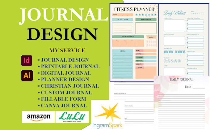 Design custom printable digital hyperlink journal, low content canva ...