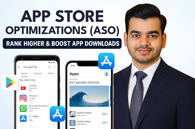 Do aso, app description, optimize your app or game for app store and play store by Ahmedtahir00 ...