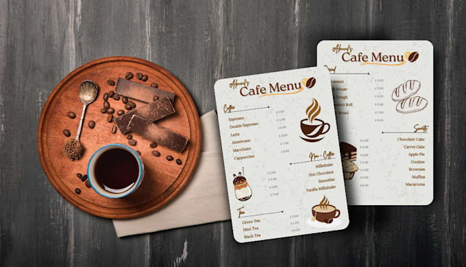 Custom and template menu card designs by Dhyl_mendoza | Fiverr