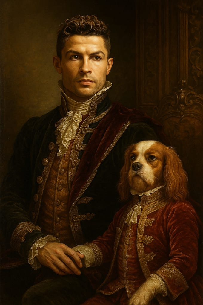 Create a custom royal style portraits of you and your pet by Pixvero ...