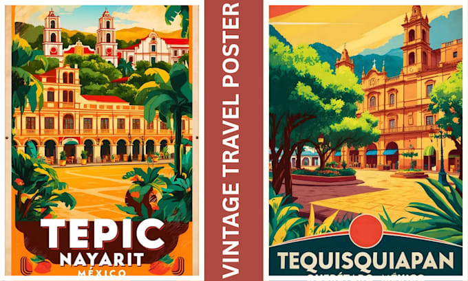 Design retro vintage travel poster in any style by Vintage0001 | Fiverr