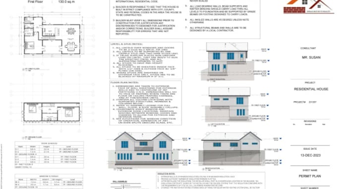 Design detailed floor plans, permit ready house blueprints autocad ...