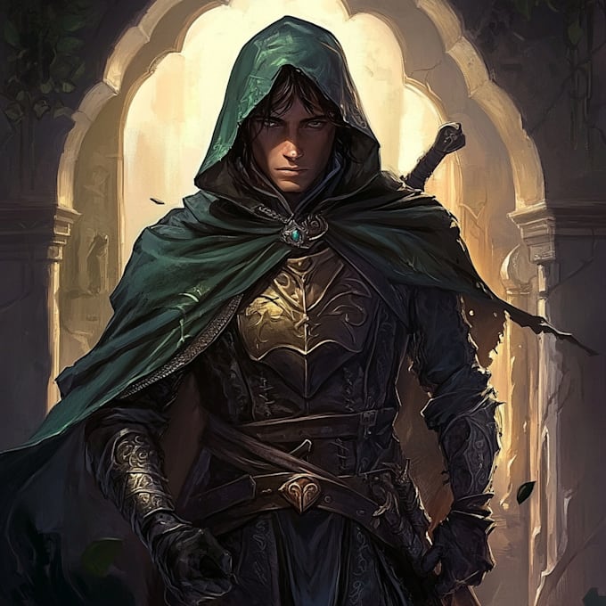 Paint your dark fantasy dnd character illustration by Ledgeolson | Fiverr