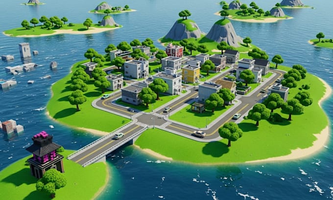 Create high quality game map 3d game environment roblox map game map ...