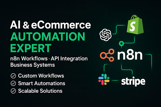 Automate ai agent, ecommerce systems and business workflows using n8n by Carinaputellas | Fiverr