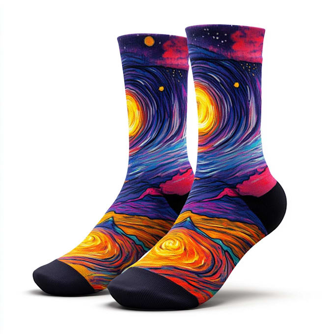 Make a custom and unique socks design art for you by Nelsonlarsen | Fiverr