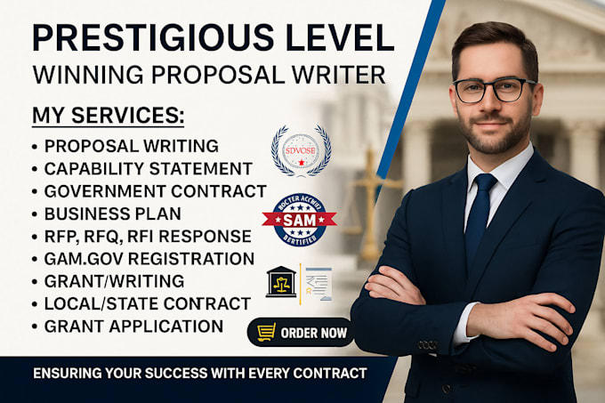 Secure and win government contract, bid proposal, grant writing, rfp ...