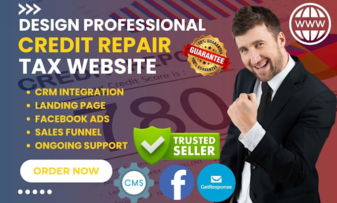 Design professional tax website credit repair website debt relief leads ...