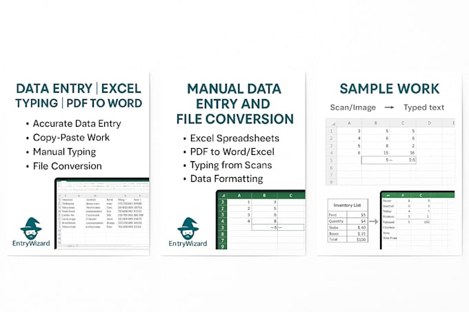 Do accurate data entry excel work typing and pdf to word conversation ...