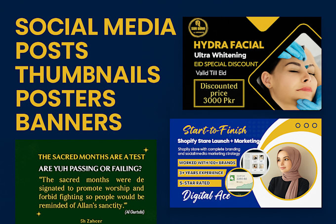 Design eye catching social media posts, thumbnails, posters, and ...