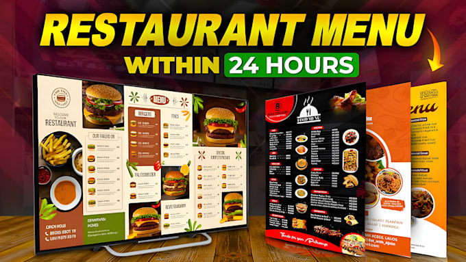 Design a professional restaurant menu card with modern layout by ...