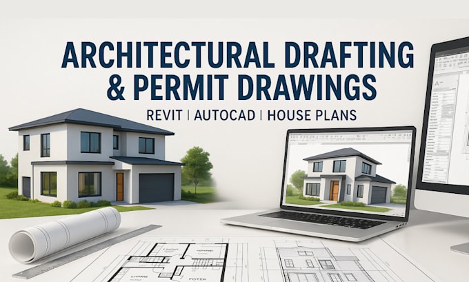 Architectural drafting and construction permit drawing house plan revit or cad