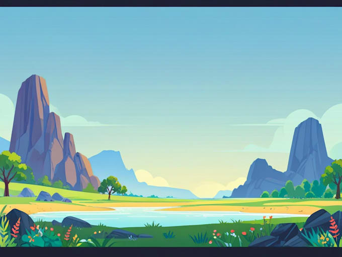 Draw a flat vector landscape illustration by Ronelleber | Fiverr