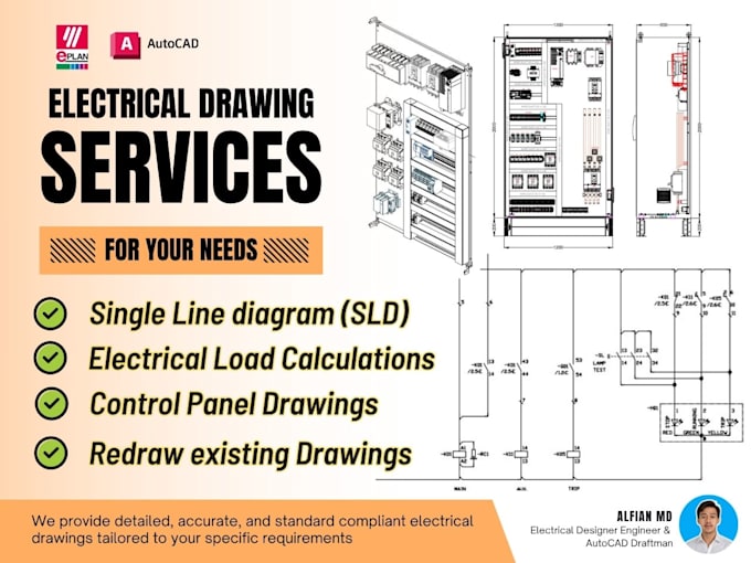 Design and draw any kind of electrical drawing in autocad by Alfiand ...