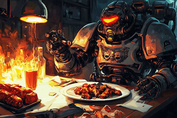 Draw your favorite warhammer character illustration by Ronnaclarke | Fiverr