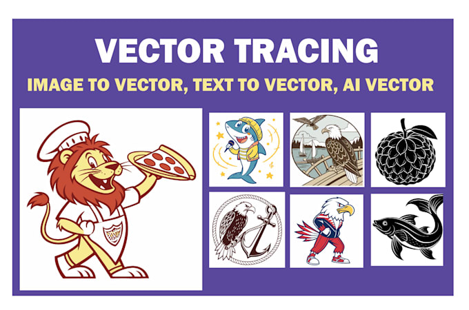 Convert images and text to clean vector files using ai and manual editing by Habib8061 | Fiverr