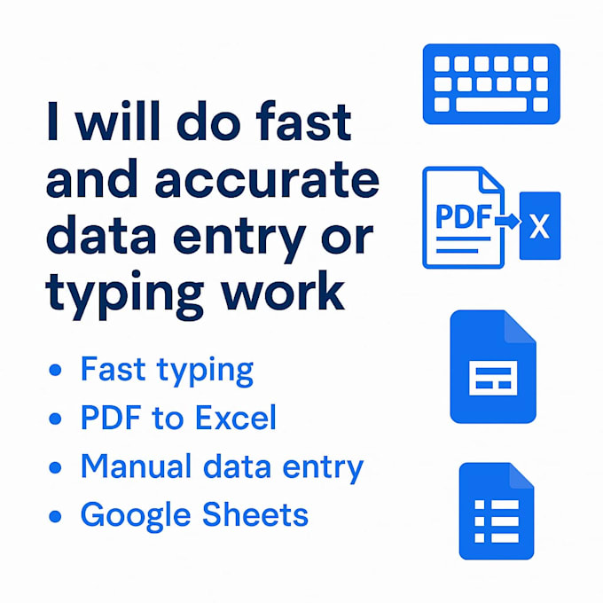 Do fast and accurate data entry for you by Typemaster_adi1 | Fiverr
