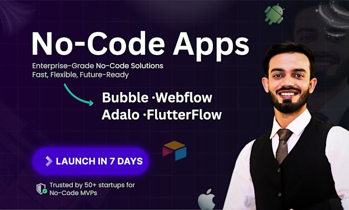Build no code apps with bubble flutterflow adalo softr webflow zapier stripe by Omershahgillani ...